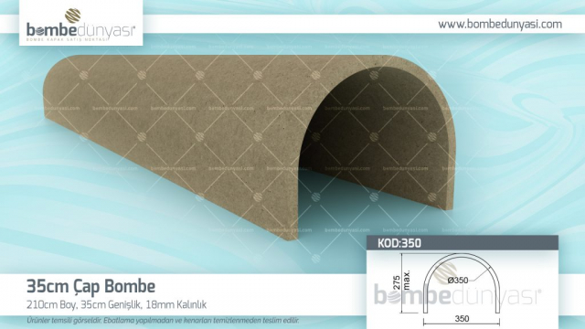 Çap Bombe - Ham Mdf Bombe Panel - Ahşap Bombe